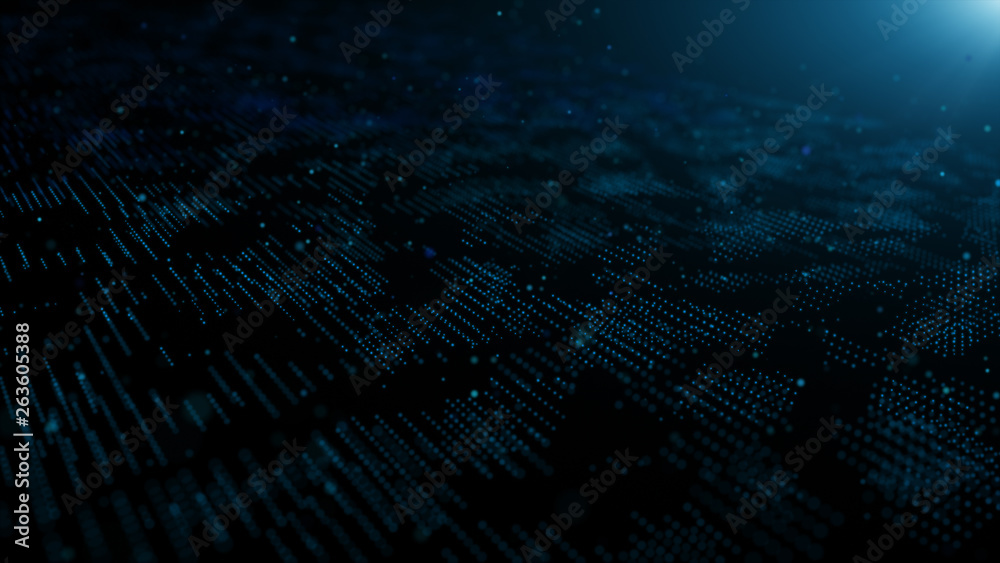 3D illustration rendering Abstract technology background of dot ...