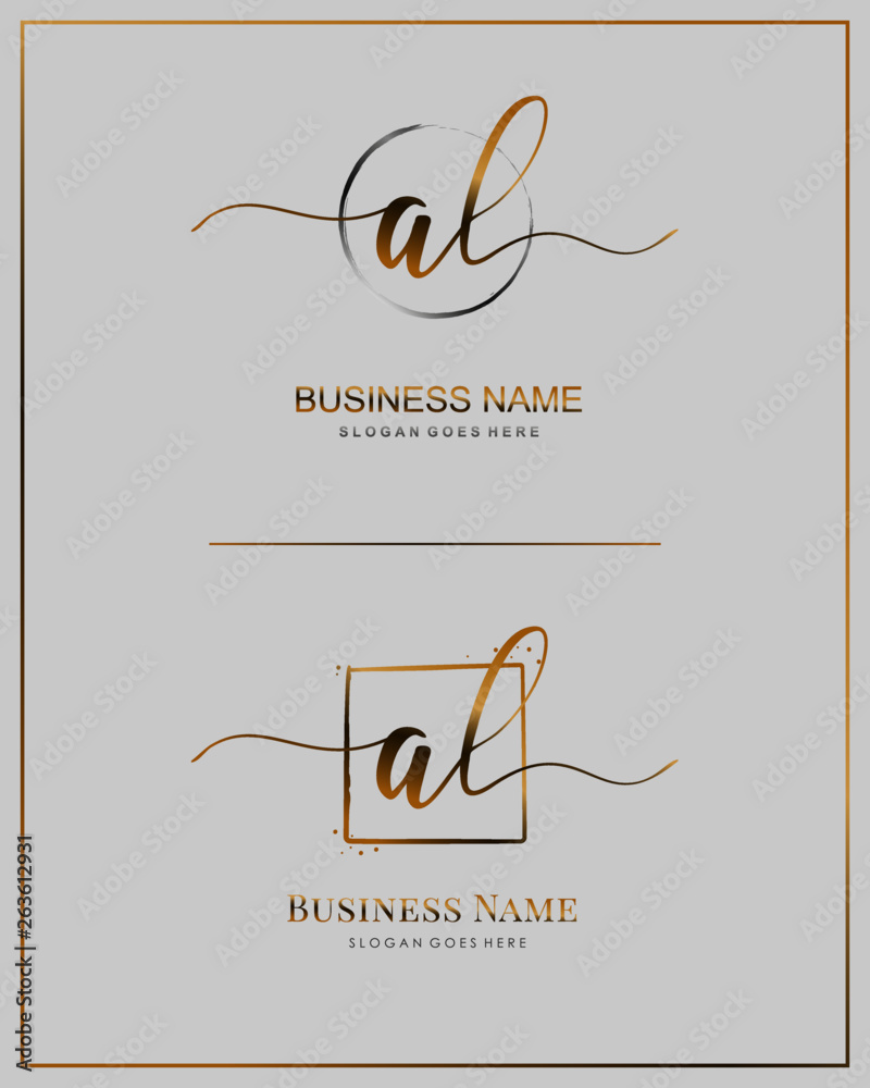 Initial A L AL handwriting logo vector. Letter handwritten logo ...