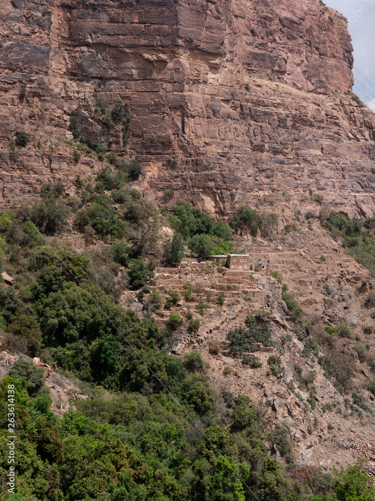 Hanging Village near Habala in the Asir region, Saudi Arabia Stock ...