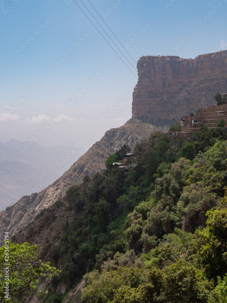 Hanging Village near Habala in the Asir region, Saudi Arabia Stock ...