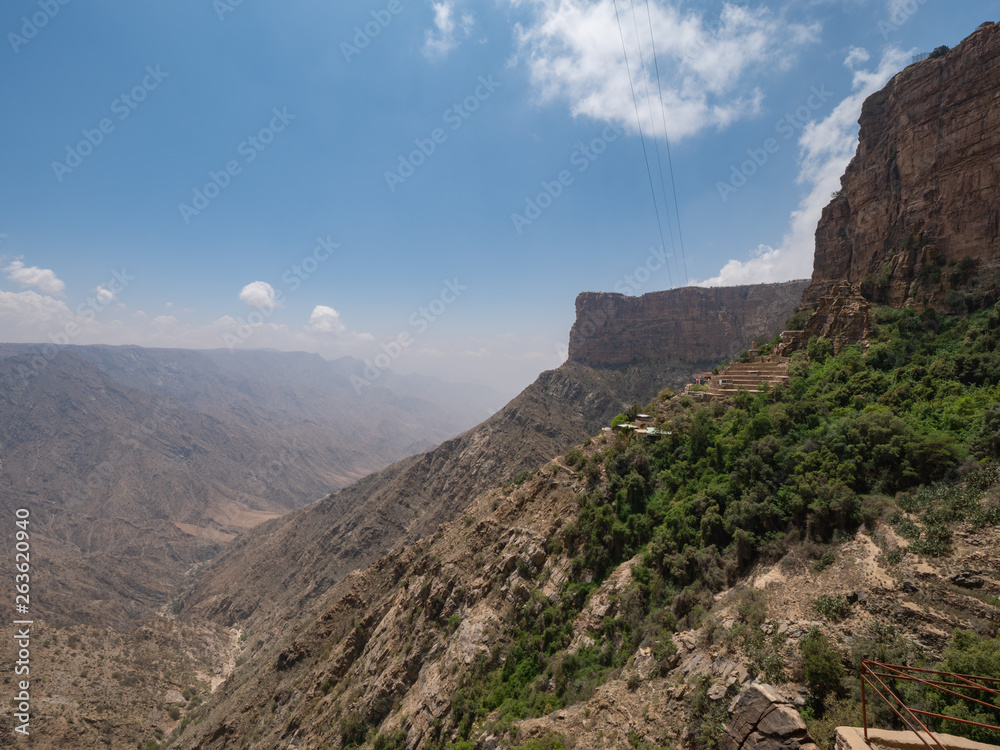 Hanging Village near Habala in the Asir region, Saudi Arabia Stock ...