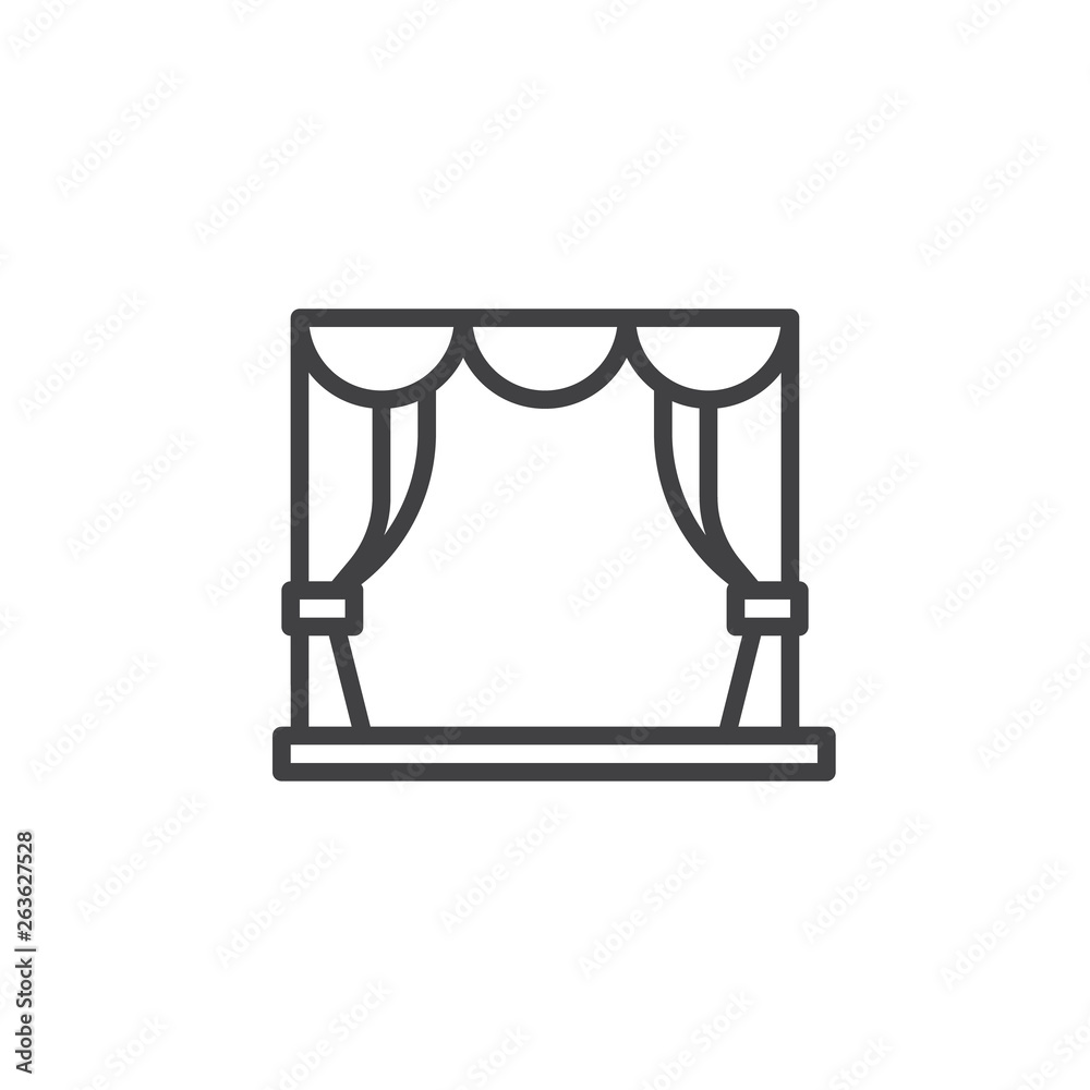 Theater stage line icon. linear style sign for mobile concept and web ...