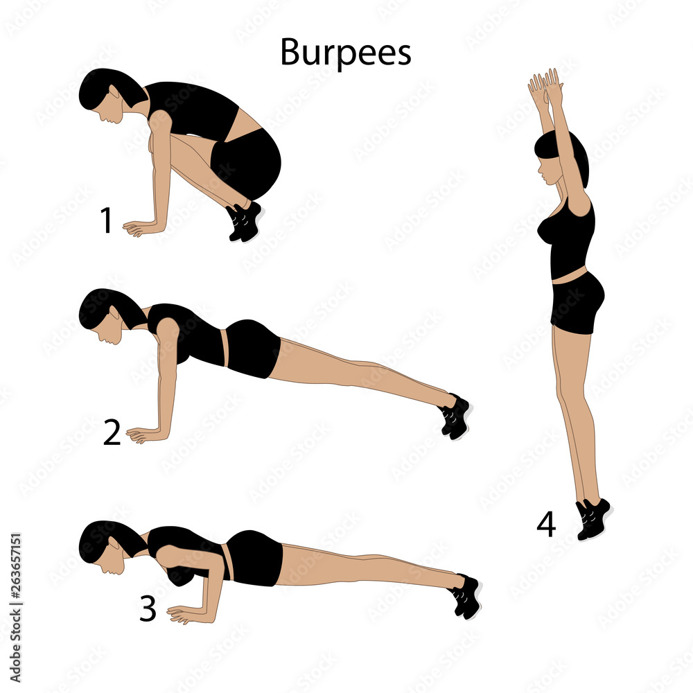 Burpees Exercise Illustration Stock Vector Adobe Stock burpees-exercise-illustration-stock-vector-adobe-stock