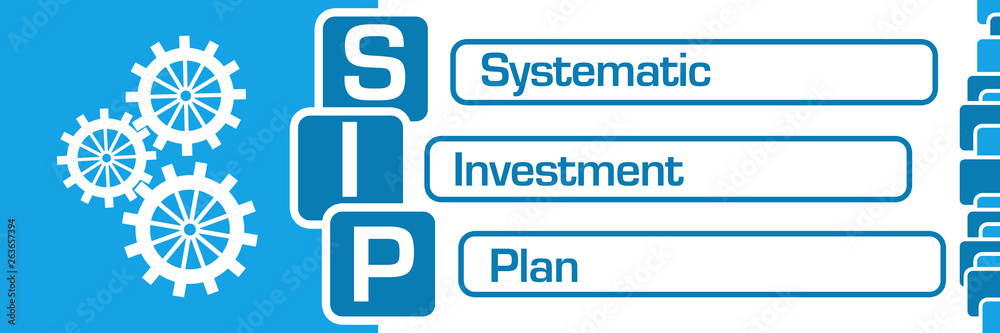 SIP - Systematic Investment Plan Blue Square Stripes Symbol Stock ...