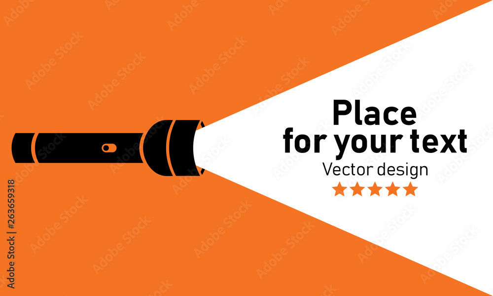 Vector flat flashlight Stock Vector | Adobe Stock