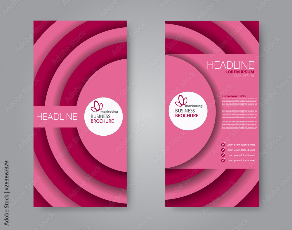 Flyer template. Vectical banner design. Modern abstract two side ...
