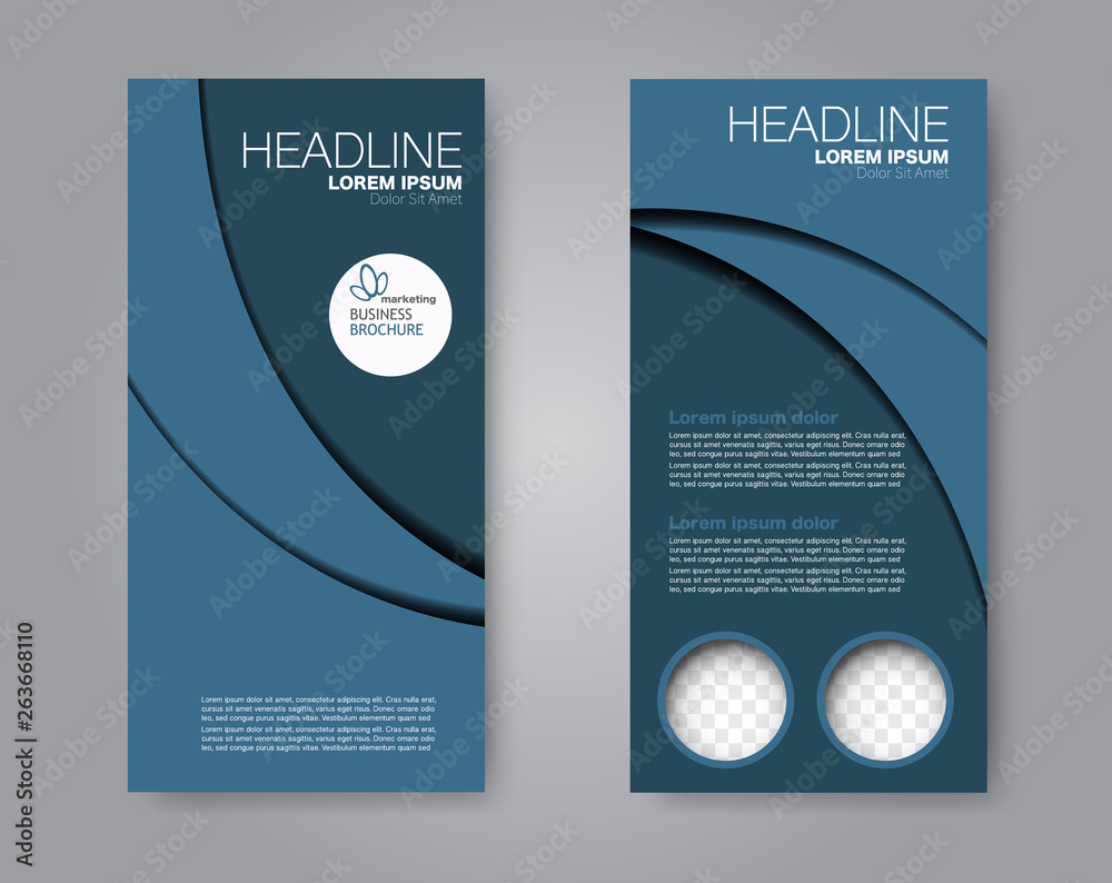 Flyer template. Vectical banner design. Modern abstract two side ...