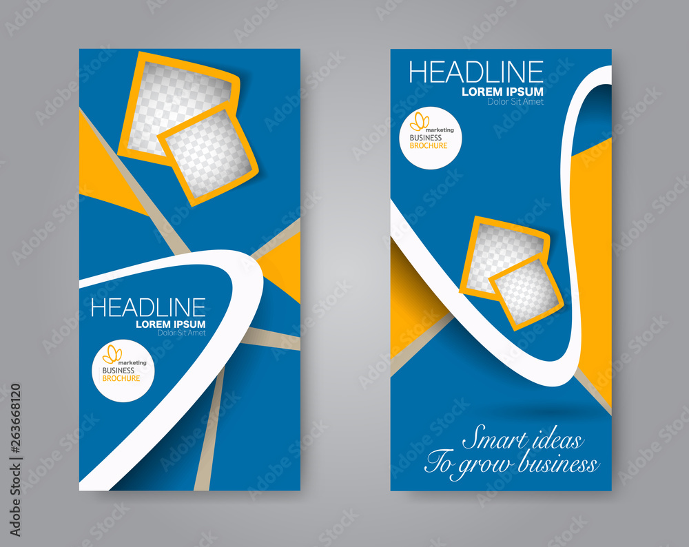 Flyer template. Vectical banner design. Modern abstract two side ...
