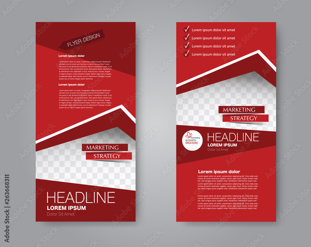 Flyer template. Vectical banner design. Modern abstract two side ...