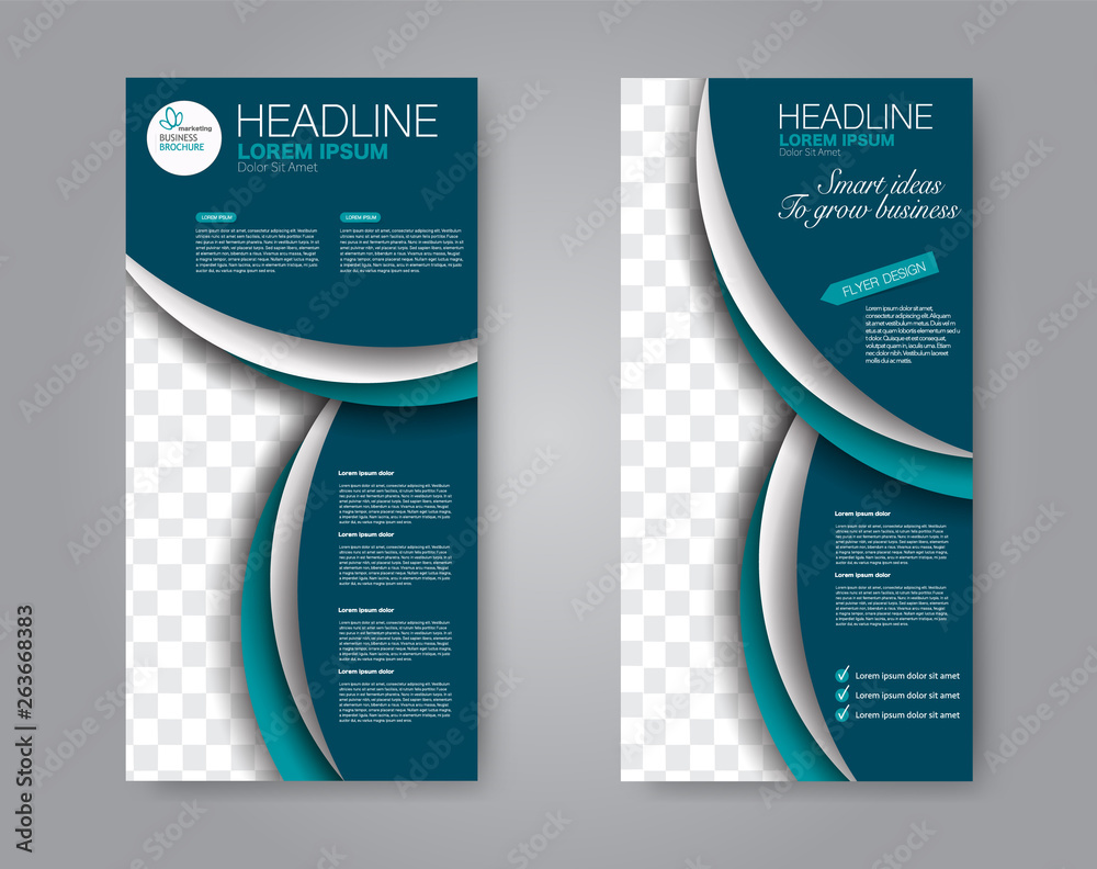 Flyer template. Vectical banner design. Modern abstract two side ...
