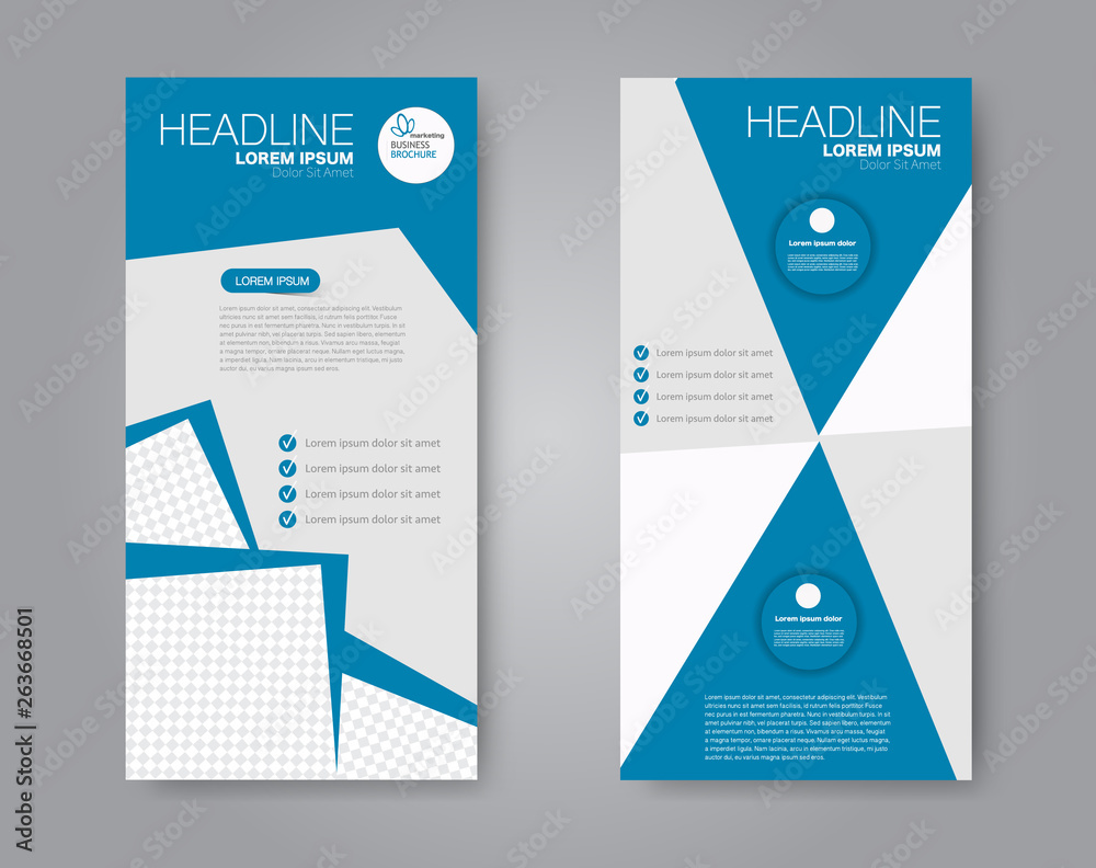 Flyer template. Vectical banner design. Modern abstract two side ...