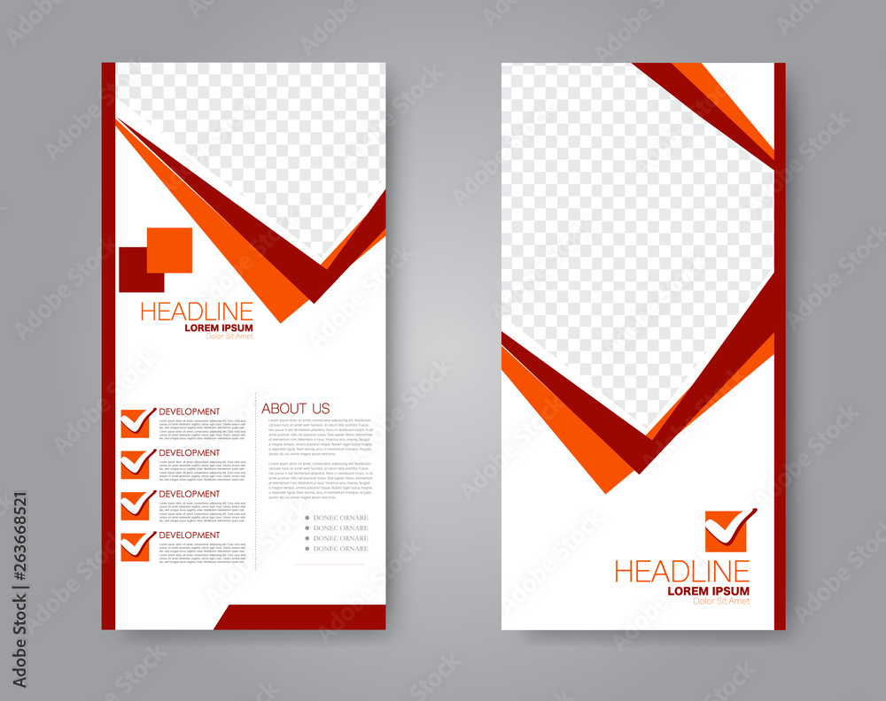 Flyer template. Vectical banner design. Modern abstract two side ...