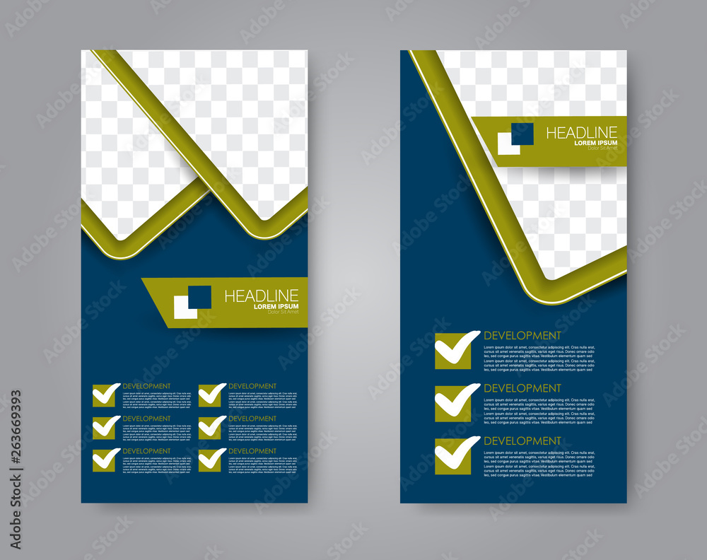 Flyer template. Vectical banner design. Modern abstract two side ...