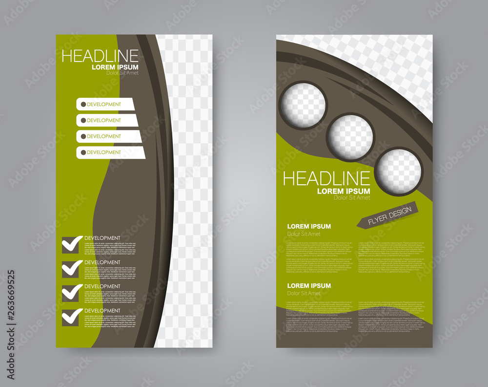 Flyer template. Vectical banner design. Modern abstract two side ...