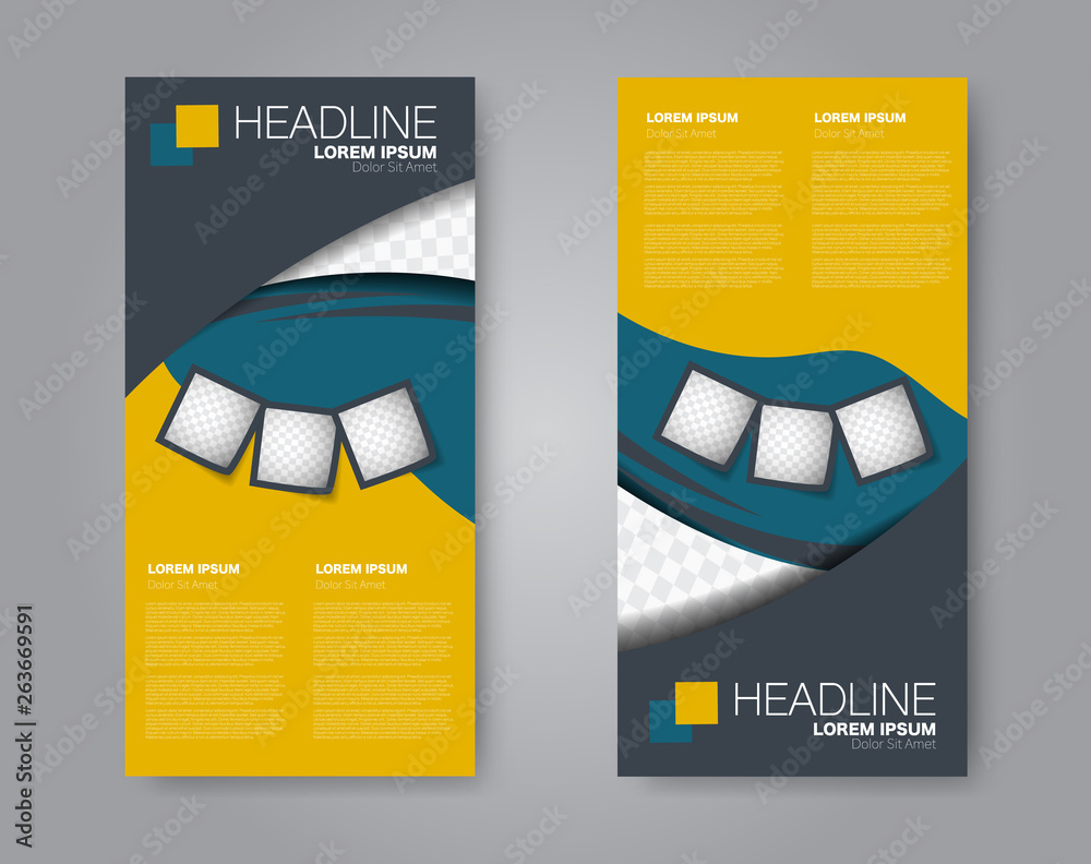 Flyer template. Vectical banner design. Modern abstract two side ...