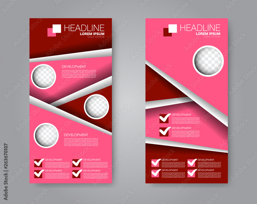 Flyer template. Vectical banner design. Modern abstract two side ...