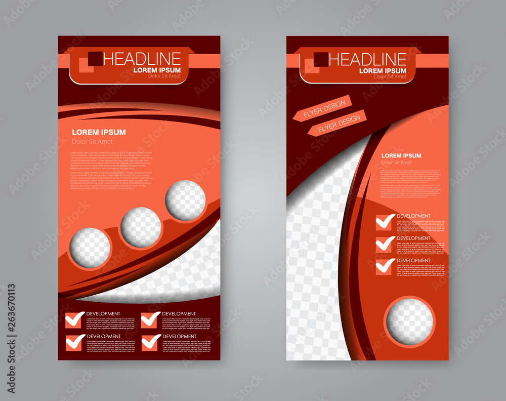 Flyer template. Vectical banner design. Modern abstract two side ...