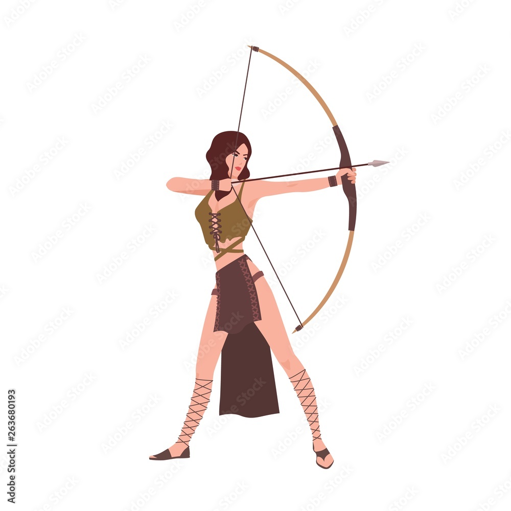 Diana or Artemis, goddess of hunt from Roman or Greek mythology ...