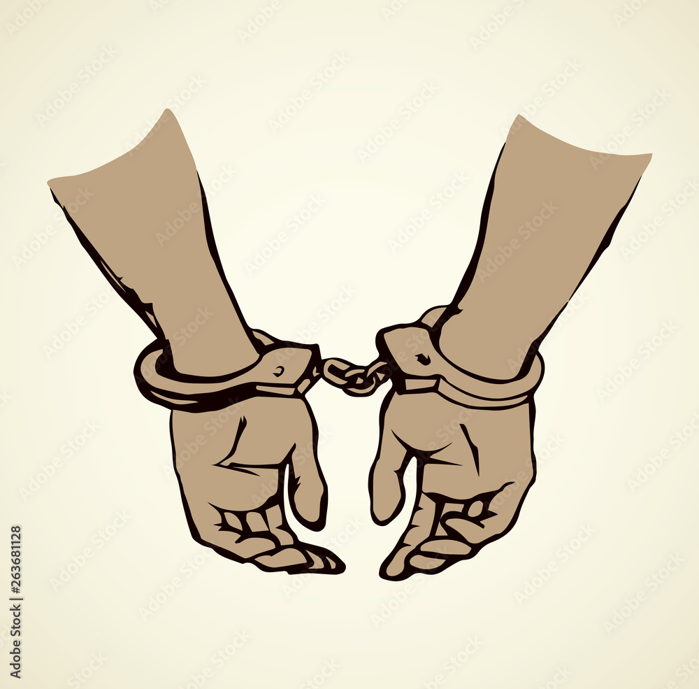 Handcuffs. Vector drawing Stock Vector | Adobe Stock