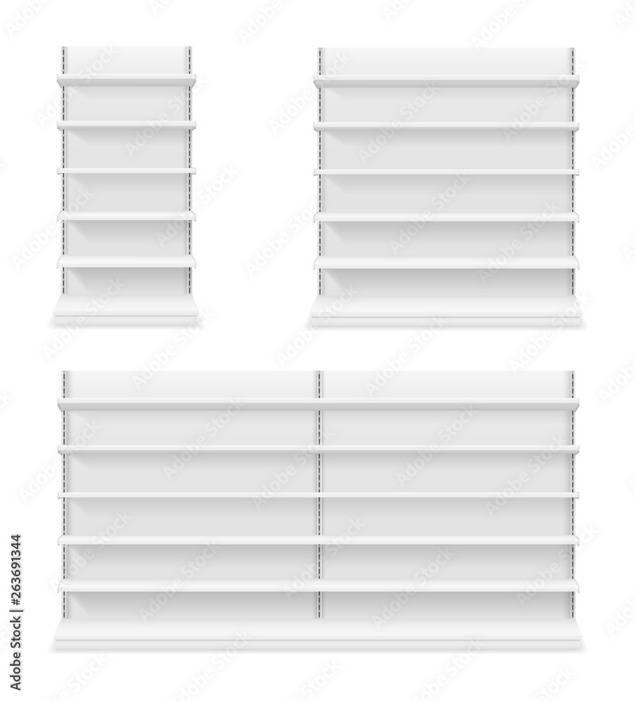 shelving rack for store trading empty template for design stock vector ...