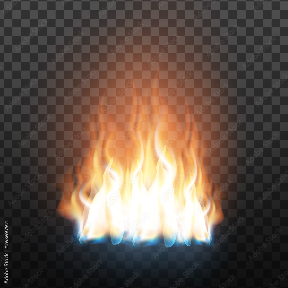 Realistic Decorative Flammable Fire Flame Vector. Animation Heat ...