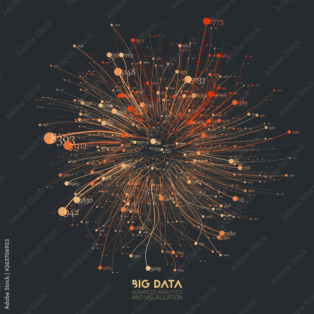 Vector abstract colorful big data information threads visualization ...