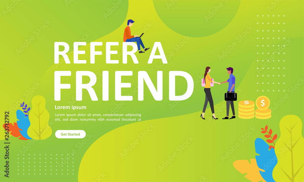 Refer A Friend Concept Design, People share info about referral and ...