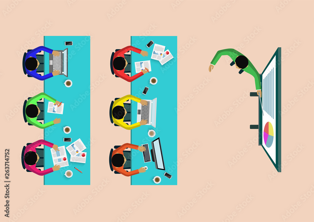 Business training concept. Corporate staff training. business meeting ...