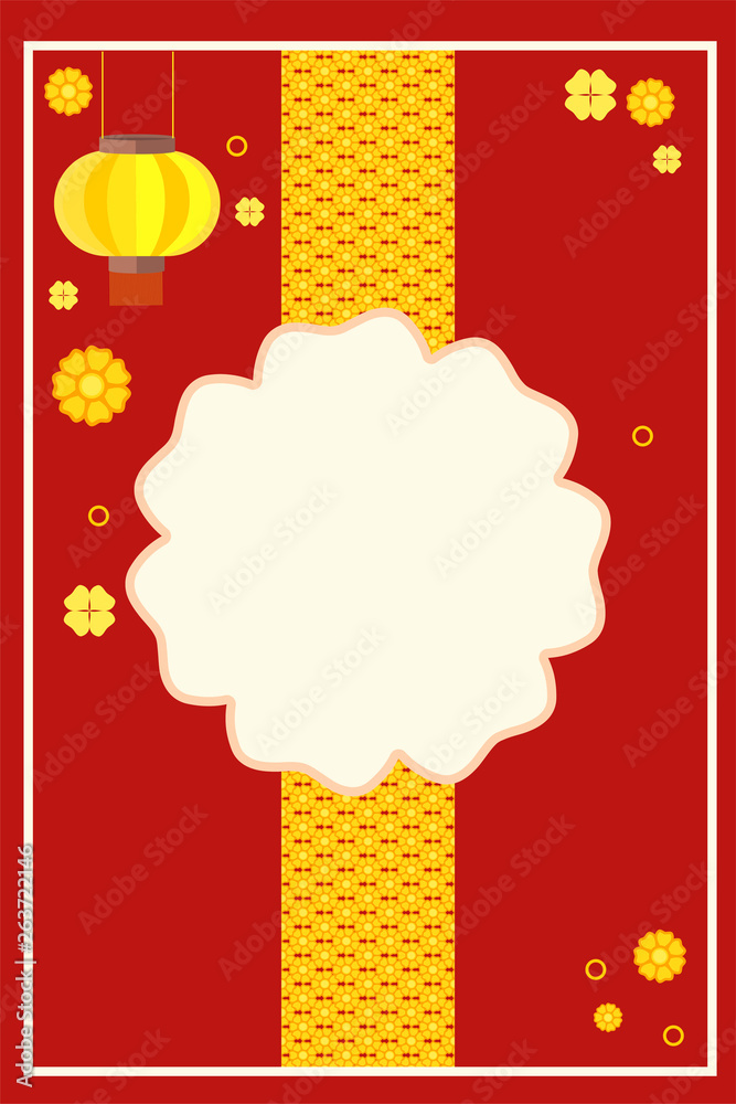 Asian style background with flashlight and copy space flowers used as ...