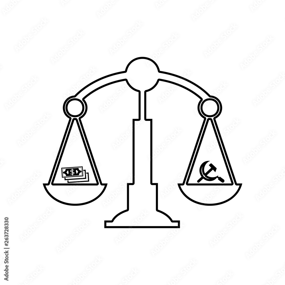 scales of communism and capitalism icon. Element of Communism ...