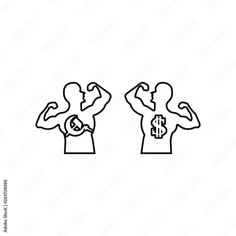 The fighters of communism and capitalism icon. Element of Communism ...