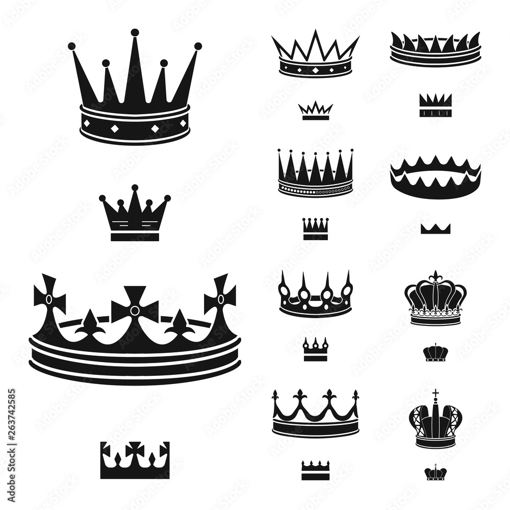 Vector illustration of king and majestic icon. Collection of king and ...