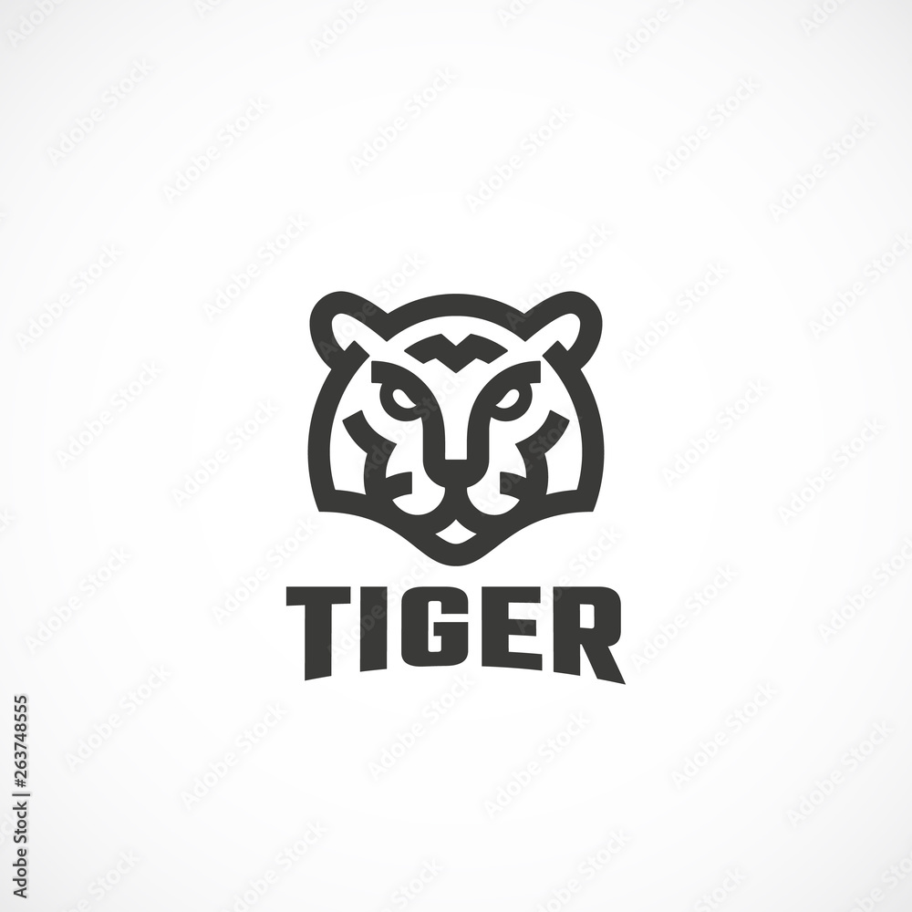 Tiger Face Black And White Simple