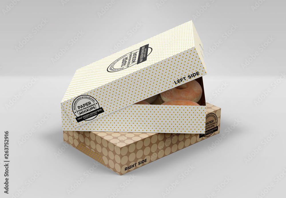 Paper Pastry Boxes Mockup Stock Template | Adobe Stock