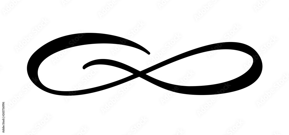 Infinity calligraphy vector illustration symbol. Eternal limitless ...