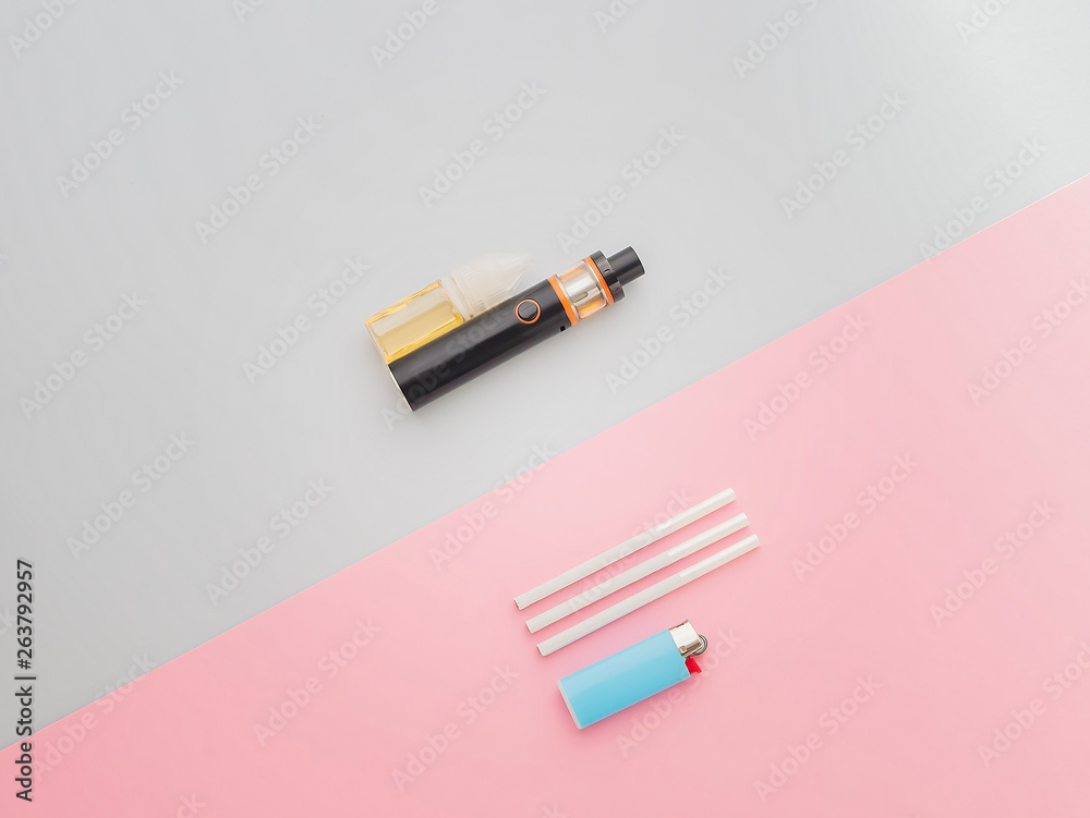 Popular vape device with liquid. No smoking. Change habit of smoking ...