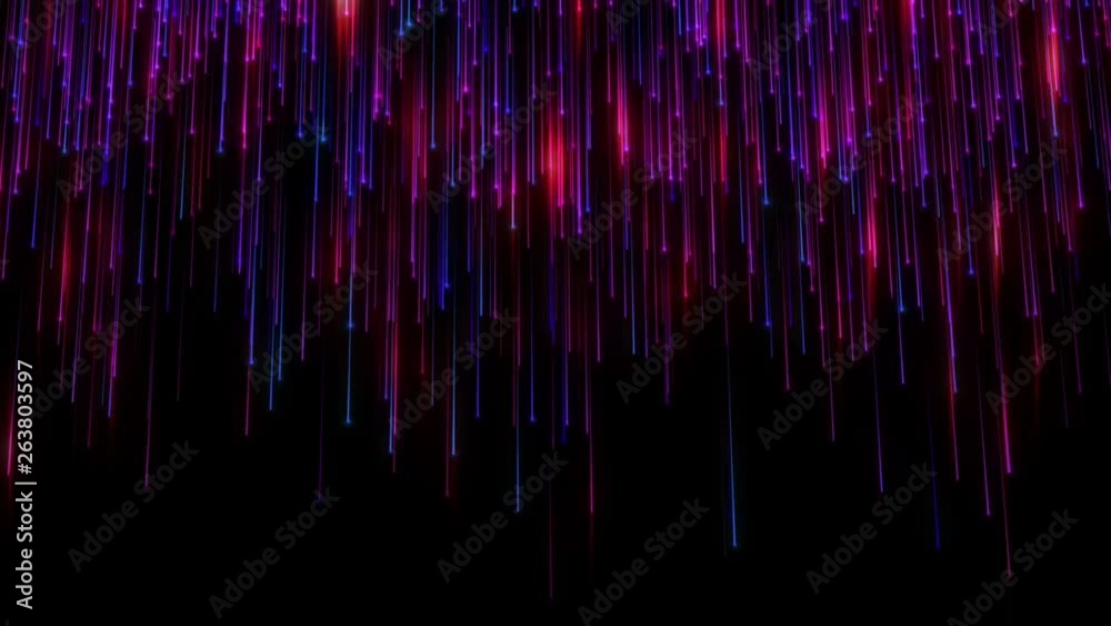 4K Animation of falling bright particles. Particle rain. Flying blue ...