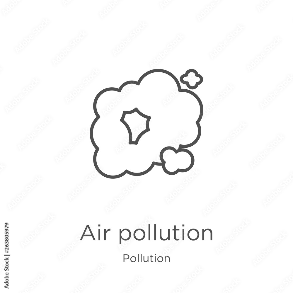 air pollution icon vector from pollution collection. Thin line air ...