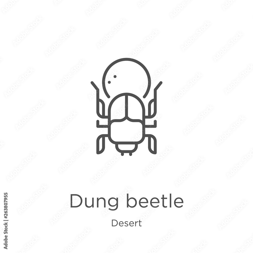 dung beetle icon vector from desert collection. Thin line dung beetle ...
