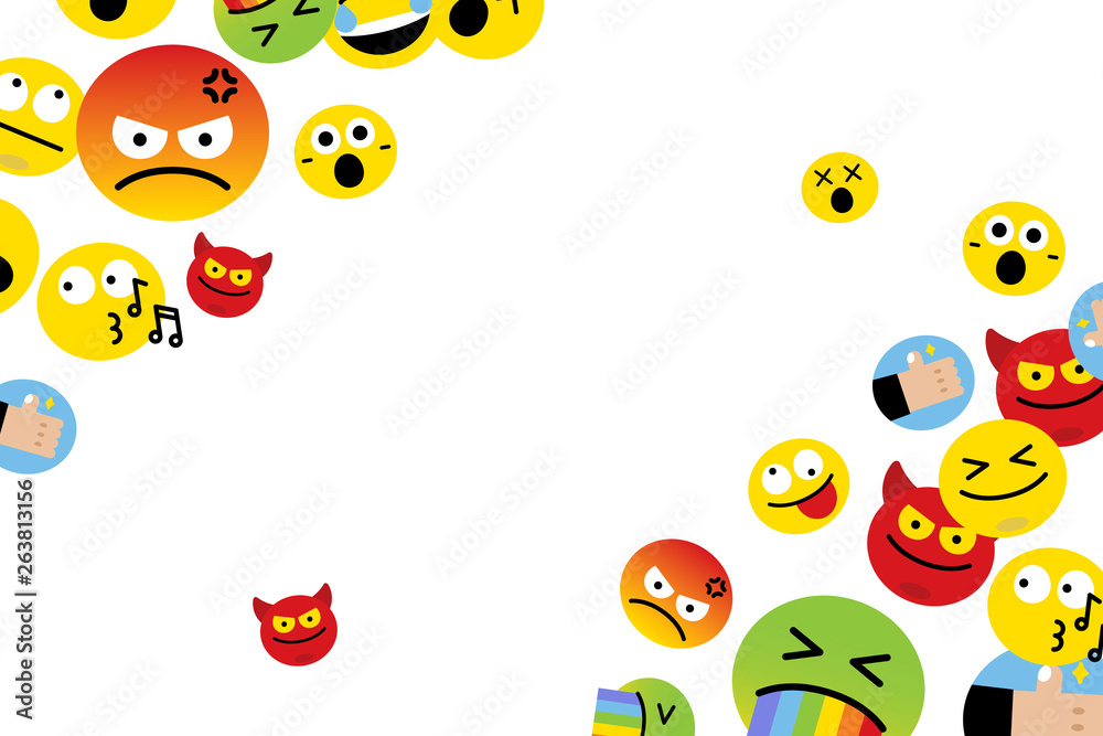 Floating emojis Stock Vector | Adobe Stock