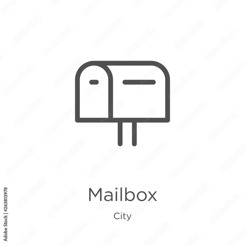 mailbox icon vector from city collection. Thin line mailbox outline ...