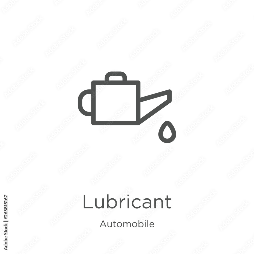 lubricant icon vector from automobile collection. Thin line lubricant ...
