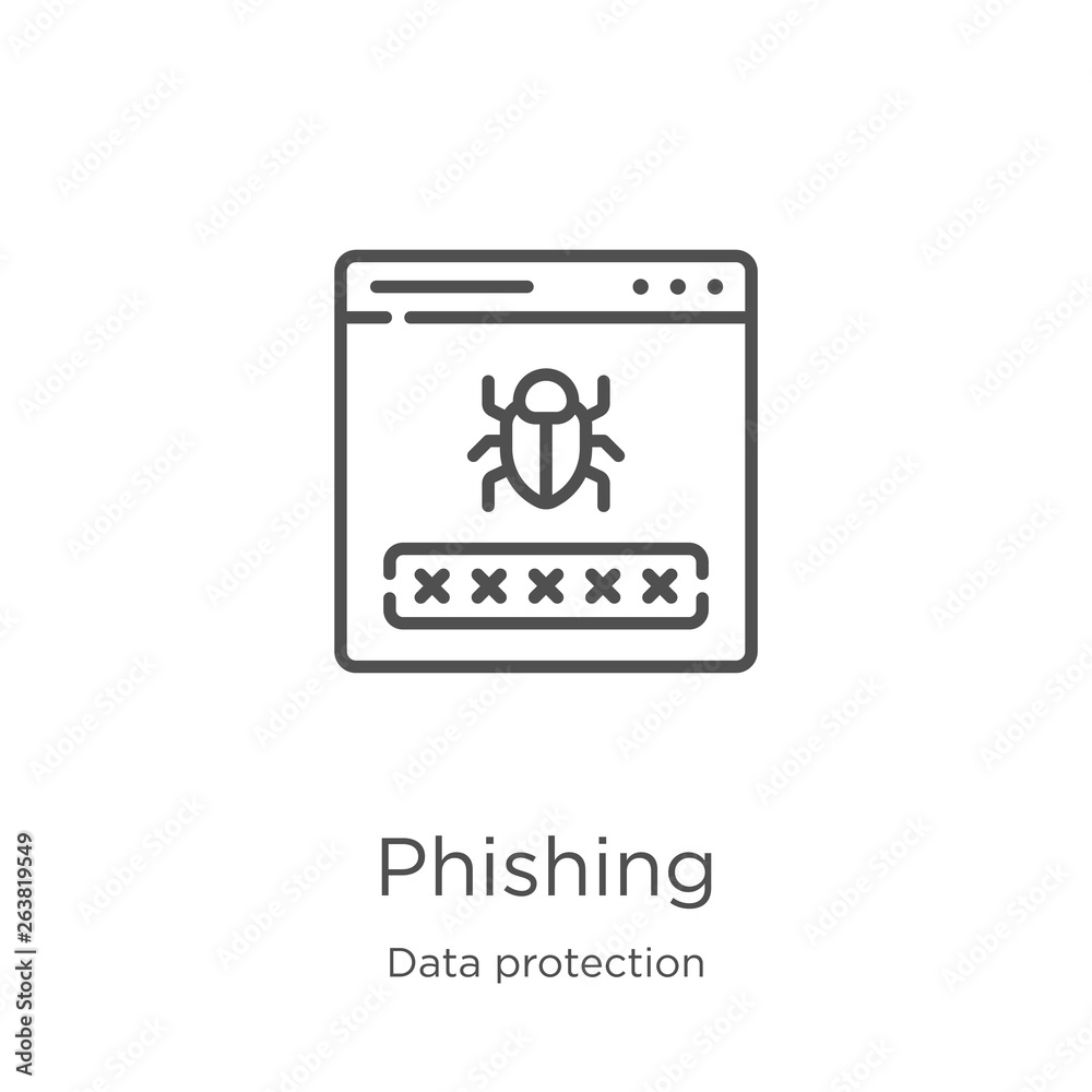 phishing icon vector from data protection collection. Thin line ...