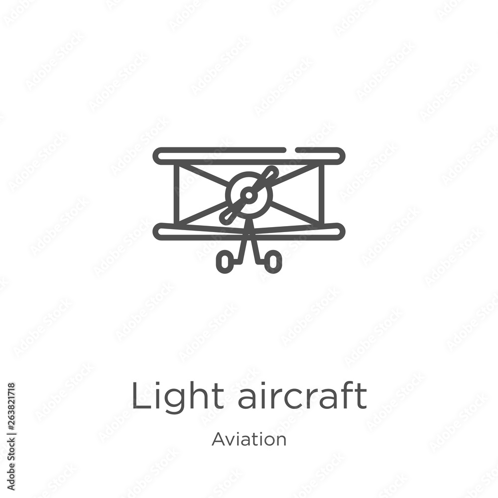 light aircraft icon vector from aviation collection. Thin line light ...