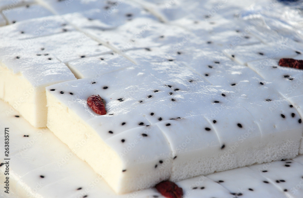 Baekseolgi, Steamed white rice cake Photos | Adobe Stock
