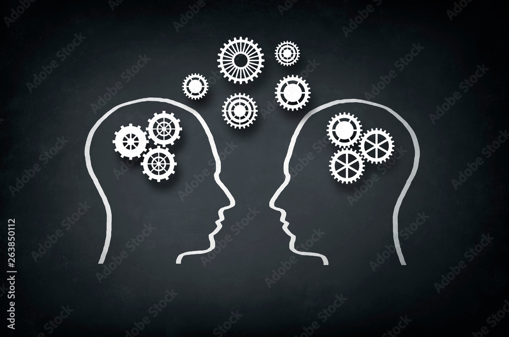 Knowledge sharing and brainstorming concept Stock Illustration | Adobe ...