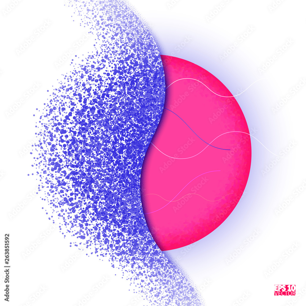 Circle shatter effect. Banner Explosion Simulation. Explode and ...