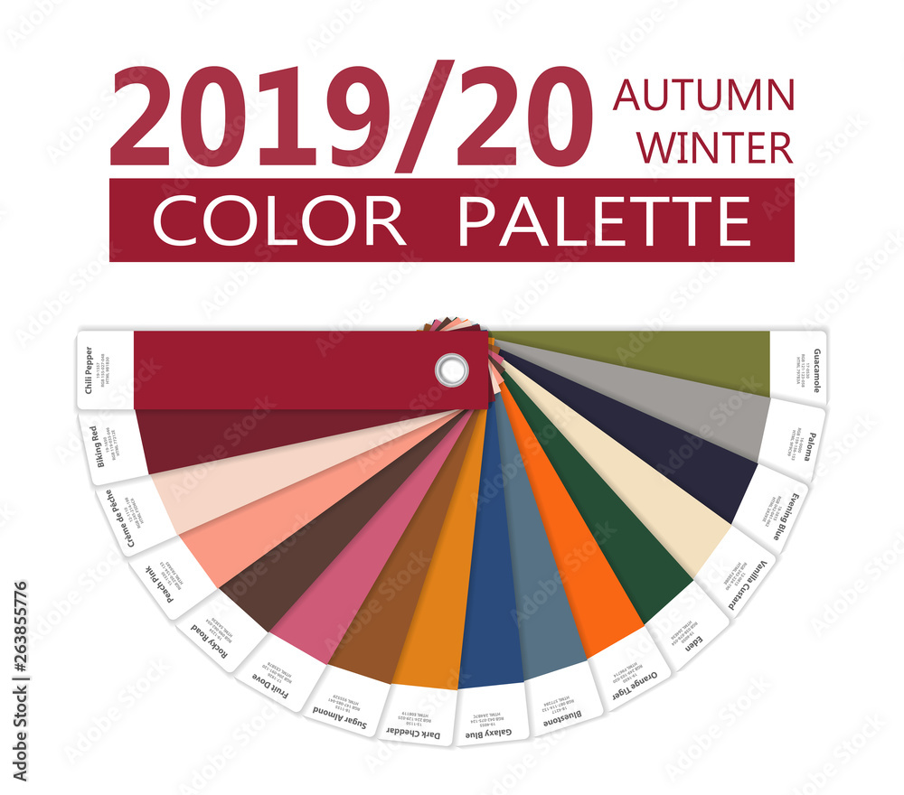 Round Autumn and Winter 2019 - 2020 fashion color palette. Worlds ...