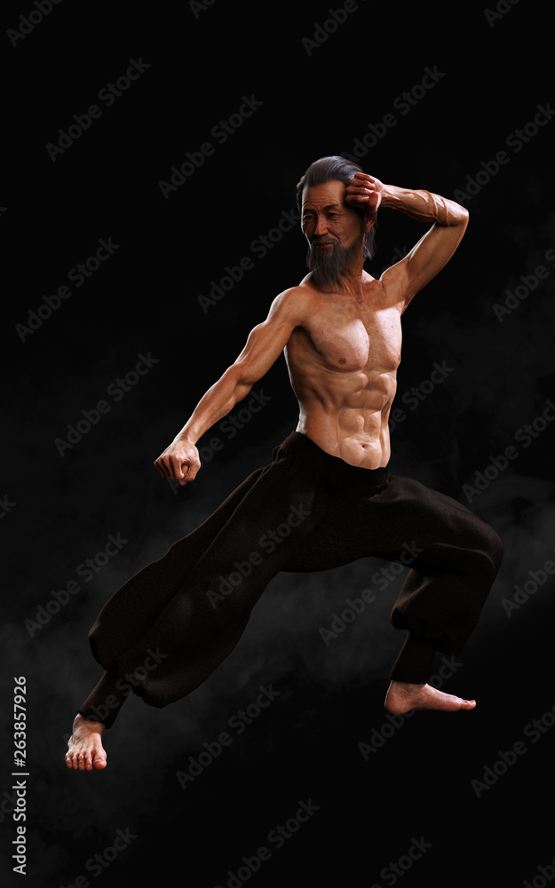 3d Illustration Human Martial Arts Sports Training with Clipping Path ...