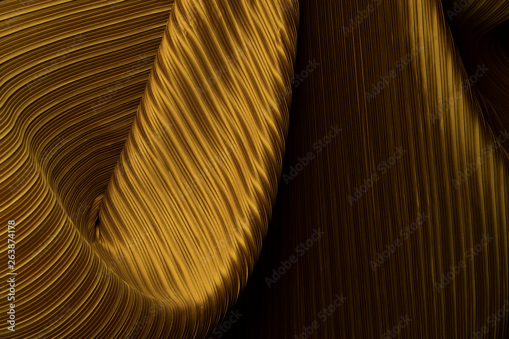 Pleat Fabric in long line drape with shadow, pleated style of textile ...